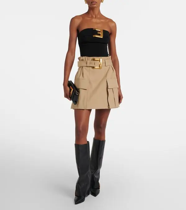 Balmain Strapless Crêpe Bodysuit