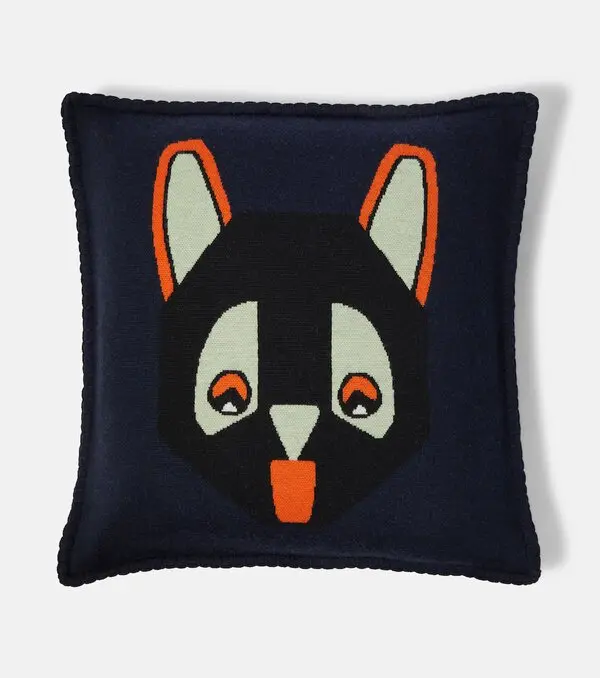 Loewe X Louis Wain Wool Jacquard Cushion - Blue
