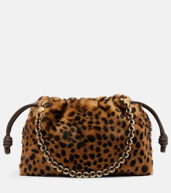 Loewe Flamenco Medium Calf Hair Shoulder Bag - Brown