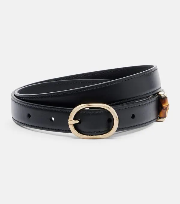Gucci Leather Belt With Gold-toned Hardware - Black