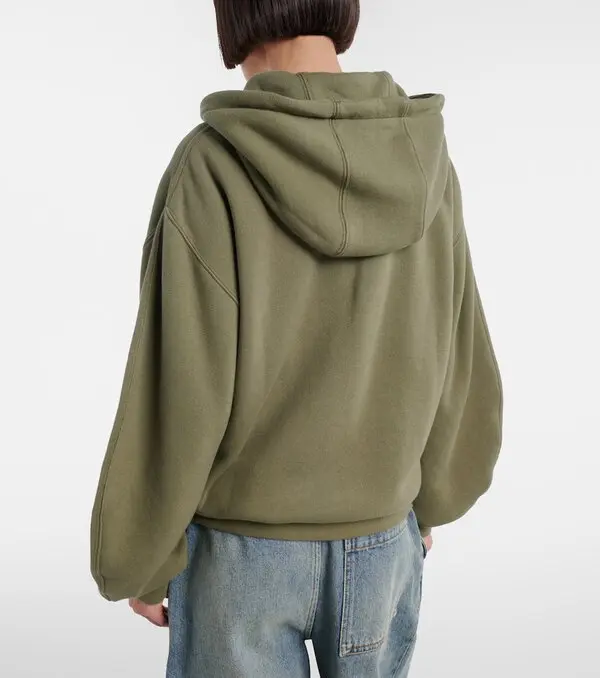 Loewe Flamenco Cotton And Cashmere Zip-up Hoodie - Green