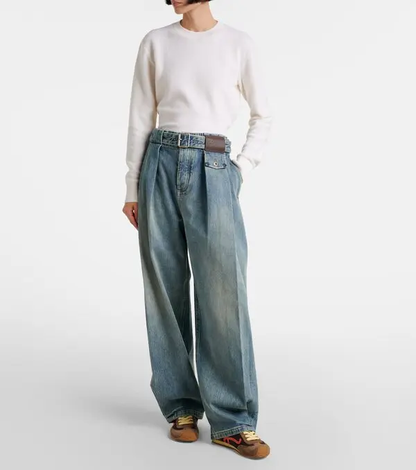 Loewe Pleated Wide-leg Jeans
