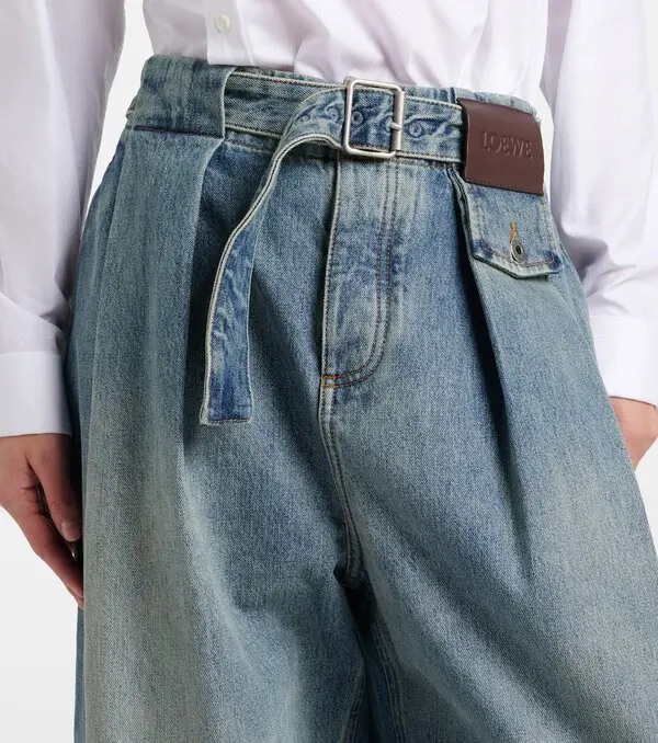 Loewe Pleated Wide-leg Jeans - Blue