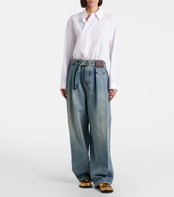 Loewe Pleated Wide-leg Jeans - Blue