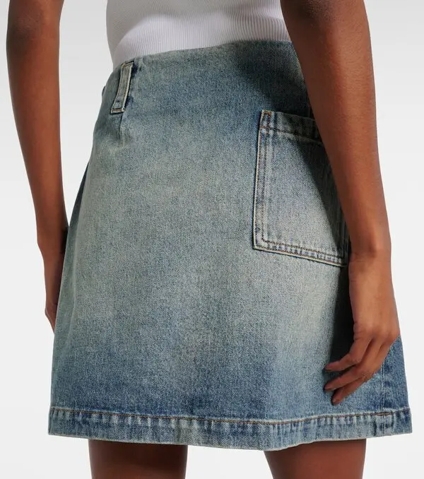 Loewe Pleated Denim Miniskirt