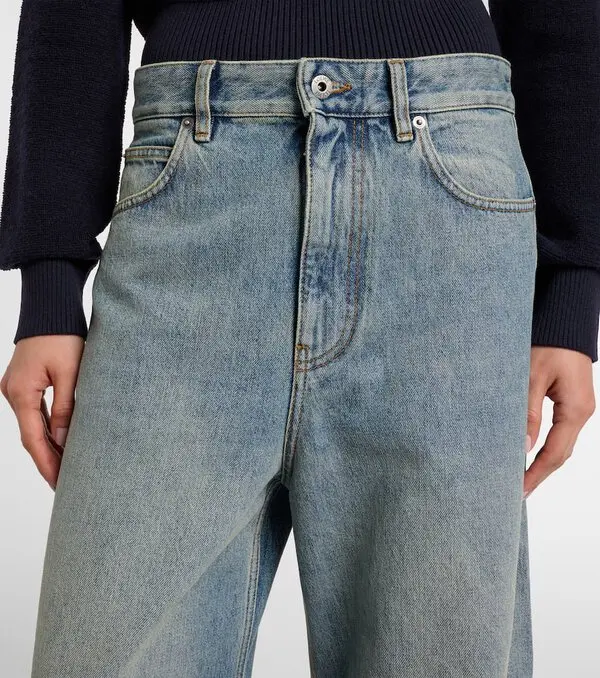 Loewe Anagram Barrel-leg Jeans - Blue
