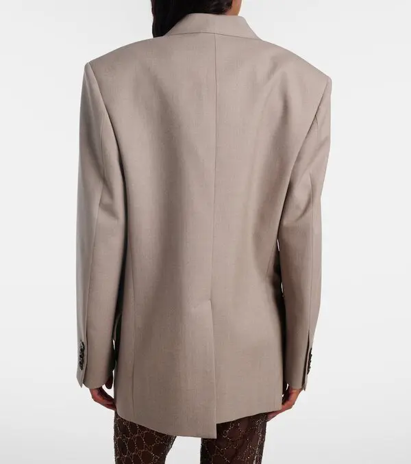 Gucci Double-breasted Wool Mouliné Blazer