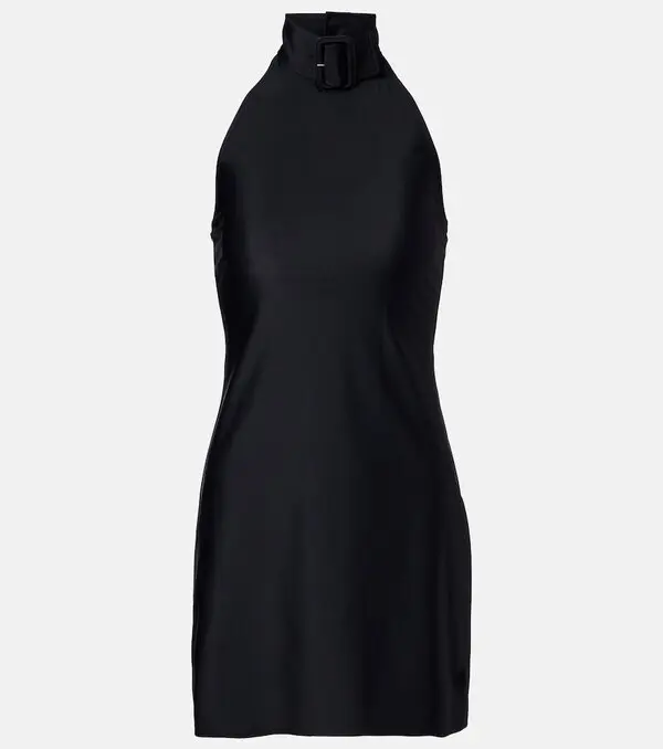 COURREGES Buckle-detail Jersey Minidress - Black
