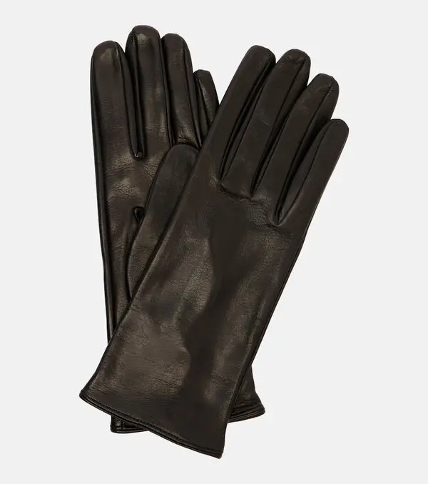 Nour Hammour Leather Gloves - Black