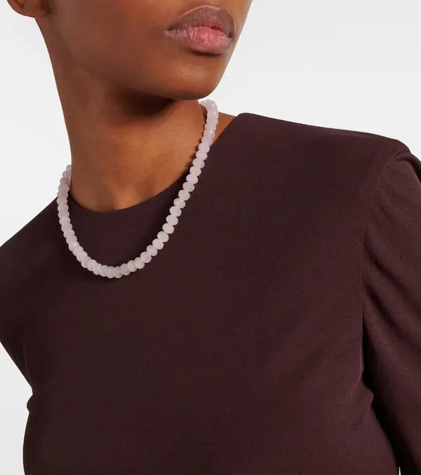 JENNIFER BEHR Amani Beaded Quartz Necklace - Pink
