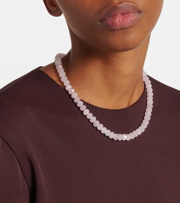 JENNIFER BEHR Amani Beaded Quartz Necklace - Pink