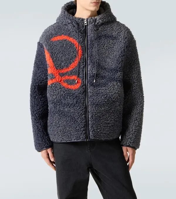 Loewe Anagram Fleece Jacquard Jacket - Blue