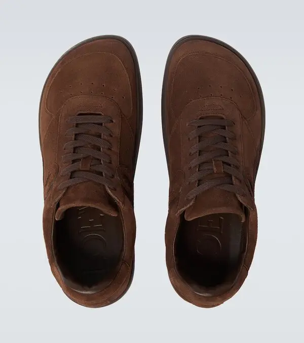 Loewe Jambo Suede Lace-up Sneakers - Brown