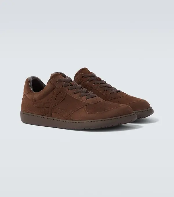 Loewe Jambo Suede Lace-up Sneakers - Brown