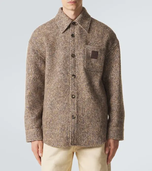 Loewe Anagram Wool-blend Overshirt - Multicoloured