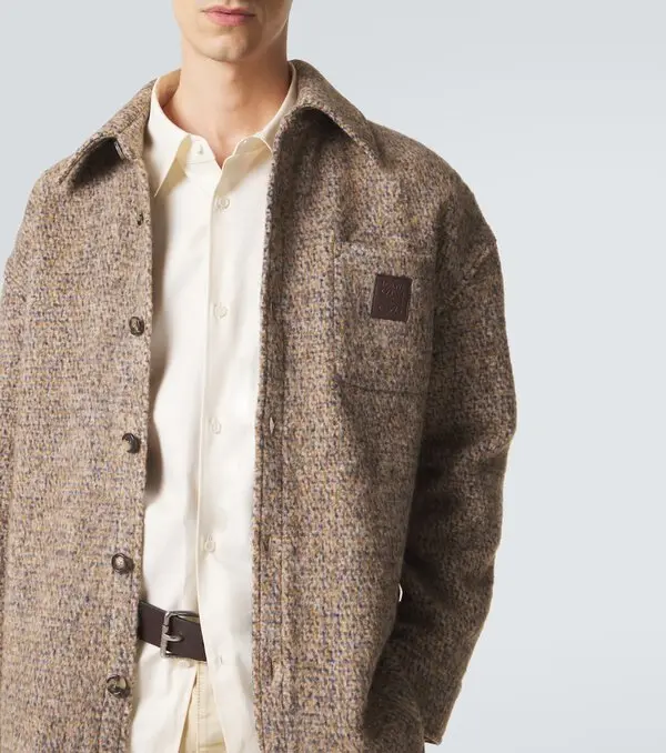Loewe Anagram Wool-blend Overshirt - Multicoloured