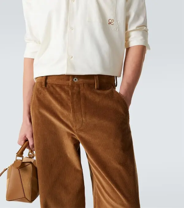 Loewe Cotton Corduroy Wide-leg Trousers