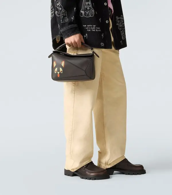 Loewe X Louis Wain Puzzle Top-handle Bag - Black