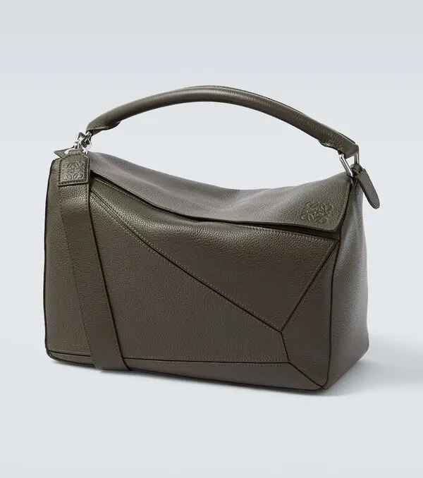 Loewe Puzzle Large Leather Top-handle Bag - Green