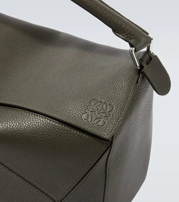 Loewe Large Puzzle Leather Top-handle Bag - Green