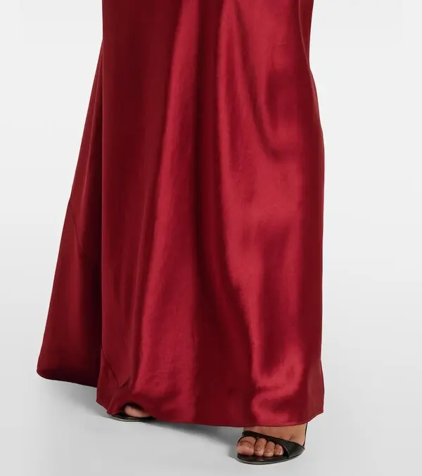 Vince Satin Maxi Skirt - Red
