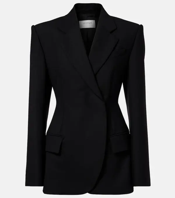 Sportmax Double-breasted Peplum Blazer - Black