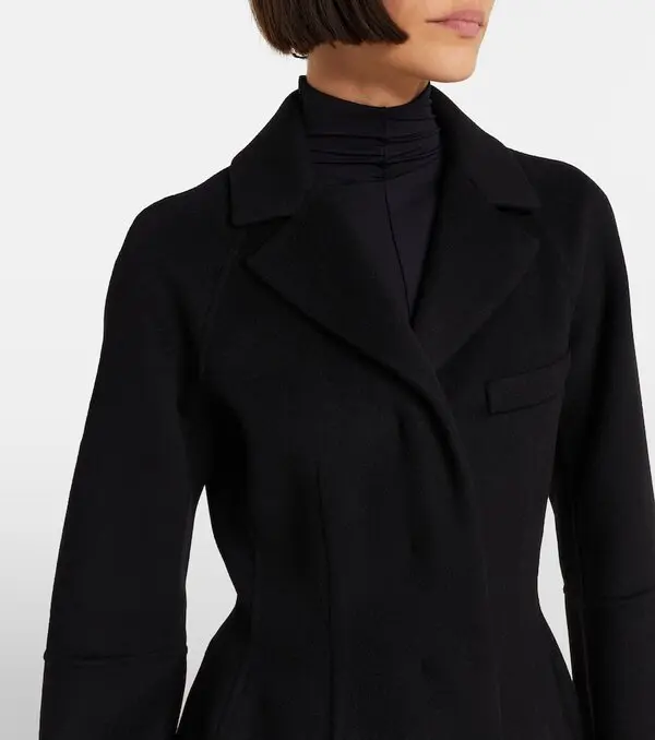 Sportmax Virgin Wool Peplum Coat