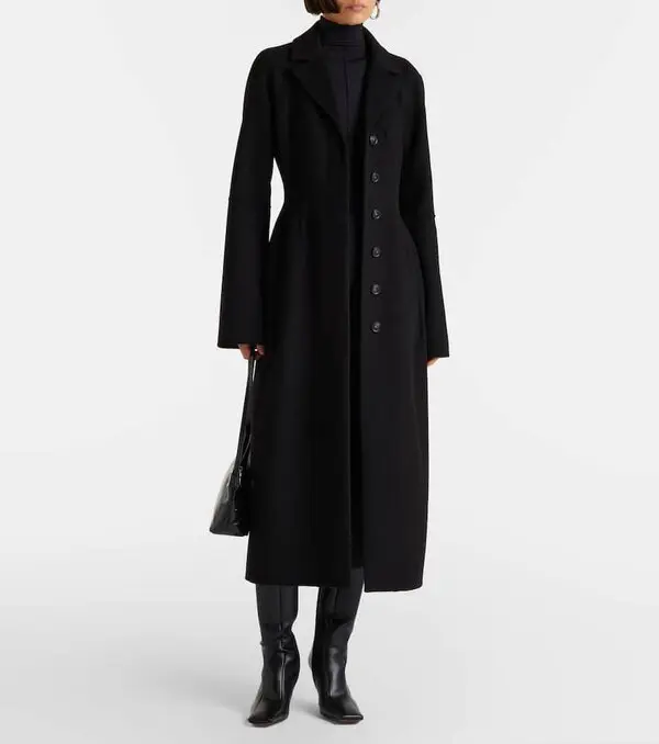 Sportmax Virgin Wool Peplum Coat