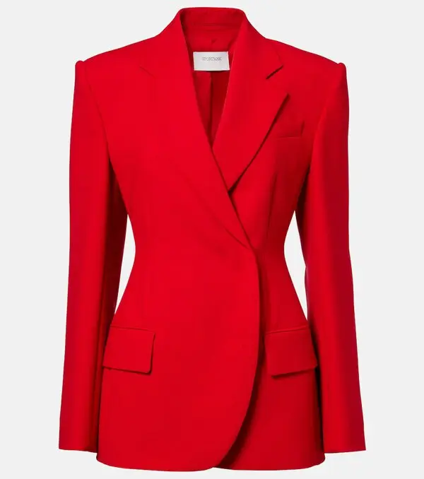 Sportmax Double-breasted Peplum Blazer - Red
