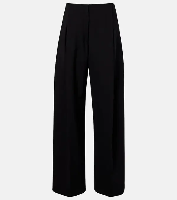 Sportmax Pleated Low-rise Wide-leg Trousers - Black