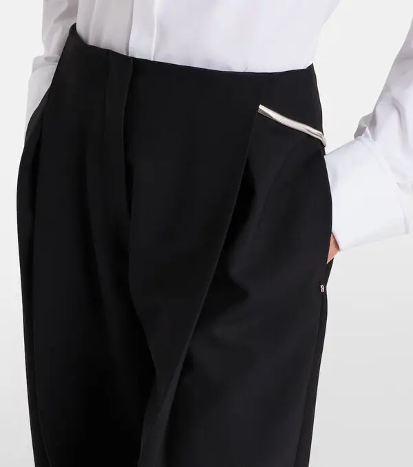 Sportmax Pleated Low-rise Wide-leg Trousers