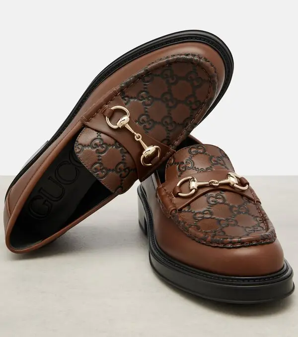 Gucci Horsebit Gg Leather Loafers