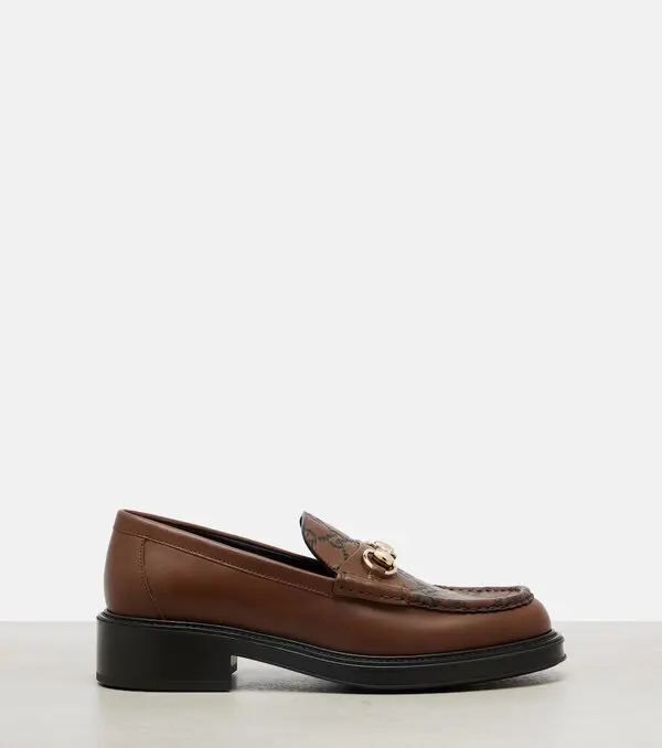 Gucci Horsebit Gg Leather Loafers
