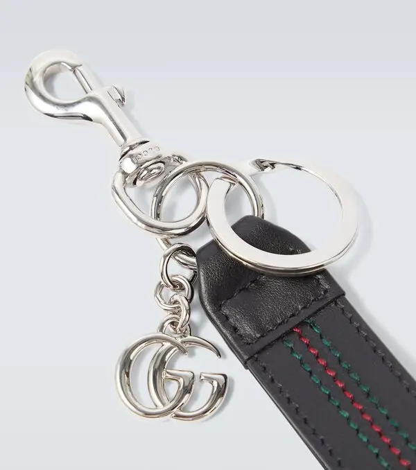 Gucci Double G Leather Keychain