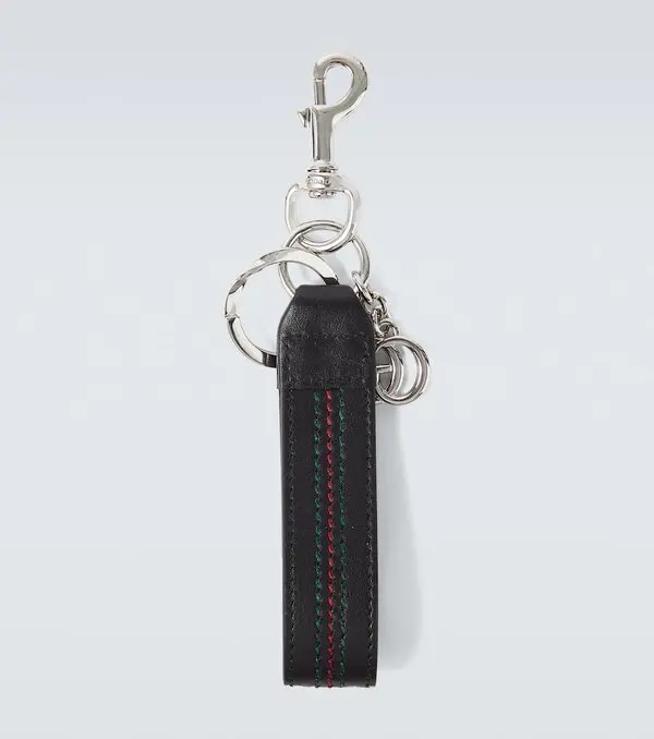 Gucci Double G Leather Keychain