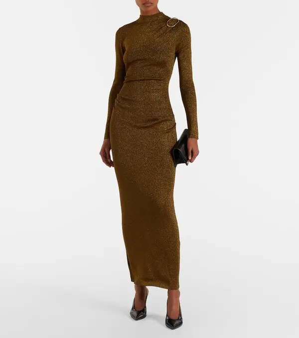 Roland Mouret Knitted Lamé Maxi Dress