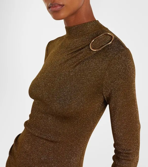 Roland Mouret Knitted Lamé Maxi Dress