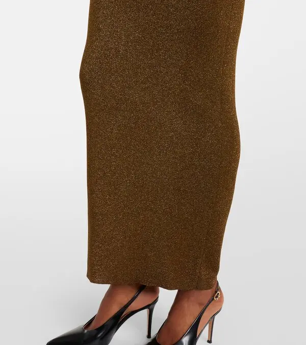 Roland Mouret Knitted Lamé Maxi Dress