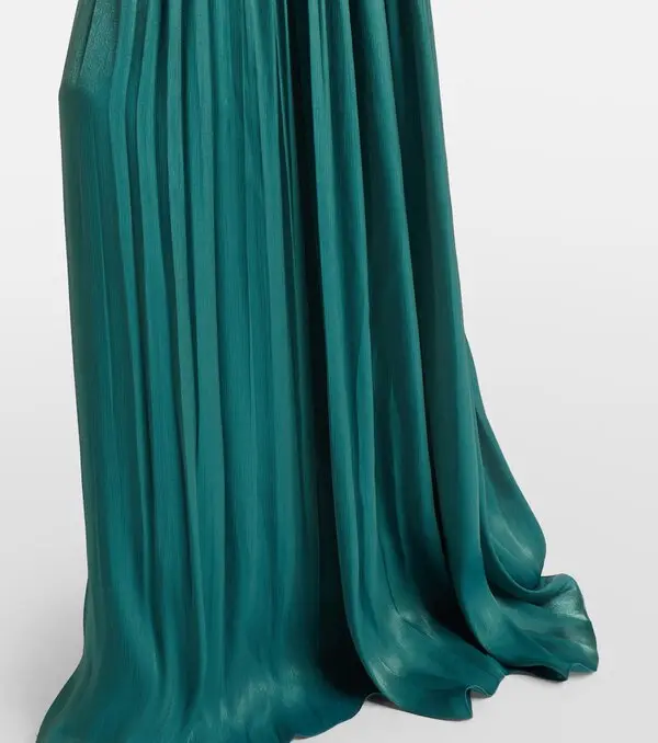 Costarellos Serenne Pleated Bustier Gown