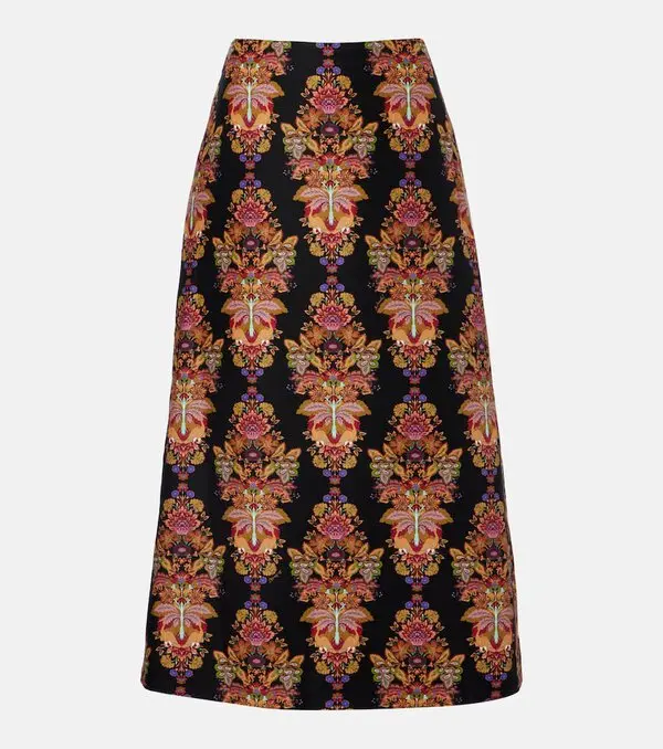 La DoubleJ Cornucopia Wool-blend Midi Skirt