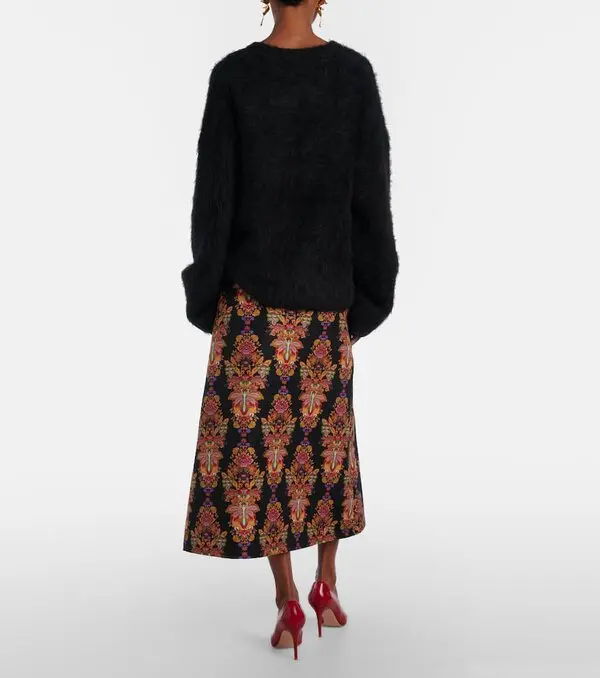 La DoubleJ Cornucopia Wool-blend Midi Skirt