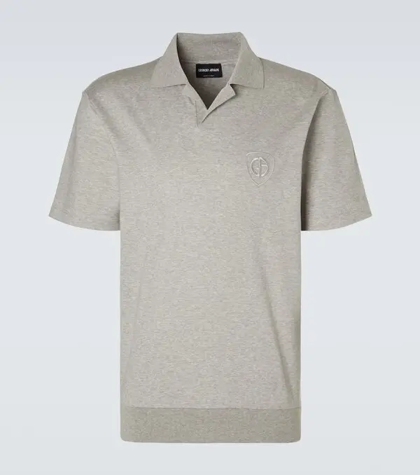 Giorgio Armani Cotton Jersey Polo Shirt - Grey