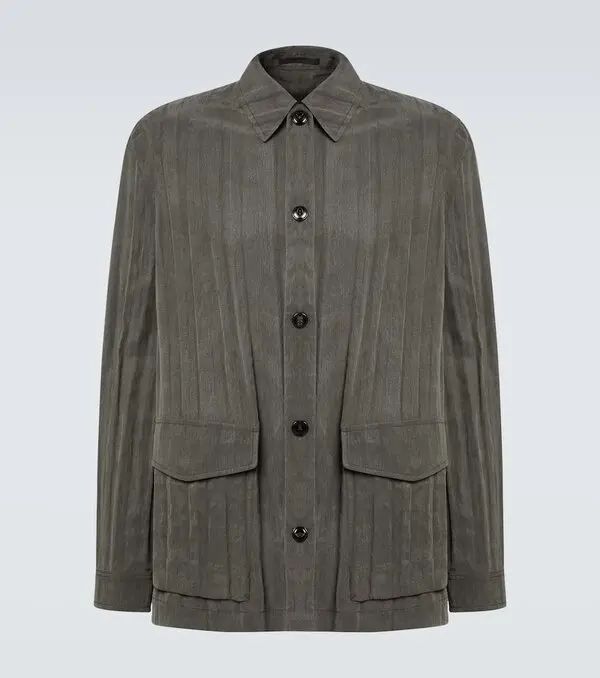Giorgio Armani Pleated Canvas Overshirt