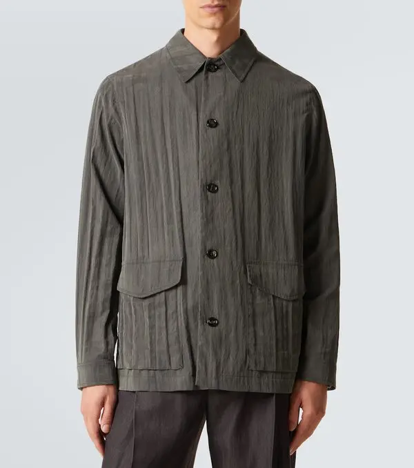 Giorgio Armani Pleated Canvas Overshirt