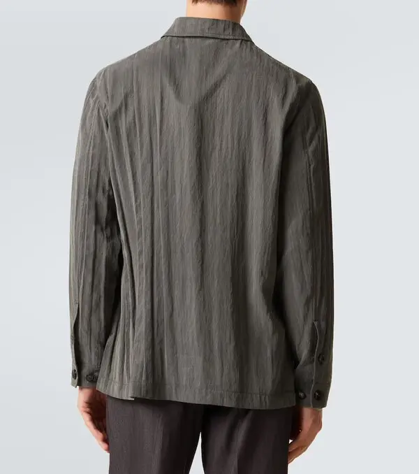 Giorgio Armani Pleated Canvas Overshirt