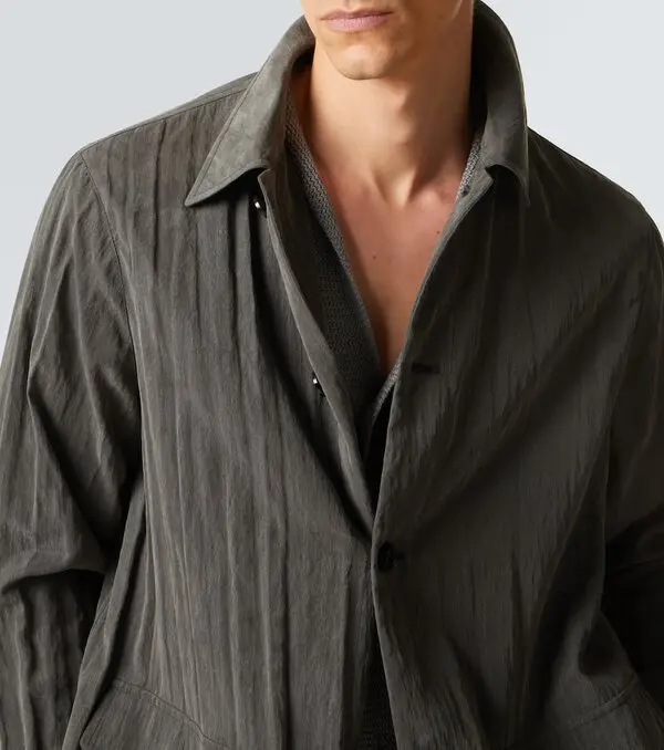 Giorgio Armani Pleated Canvas Overshirt