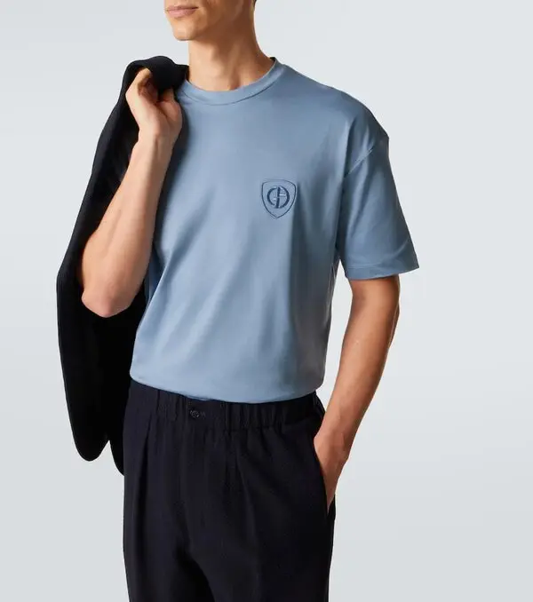 Giorgio Armani Cotton Jersey T-shirt - Blue