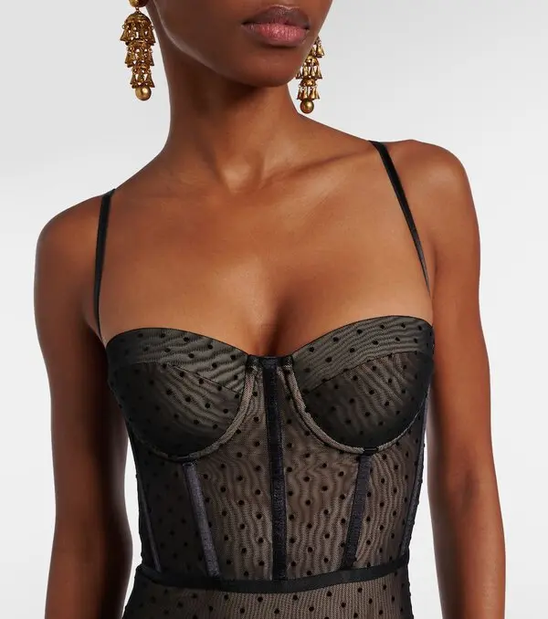 Zimmermann Polka Dot Mesh Bodysuit - Black