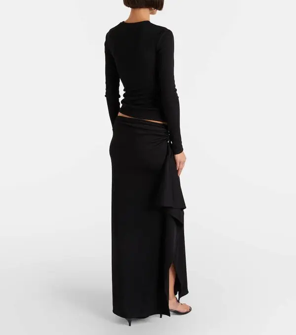 Christopher Esber Asymmetric Draped Jersey Maxi Skirt - Black