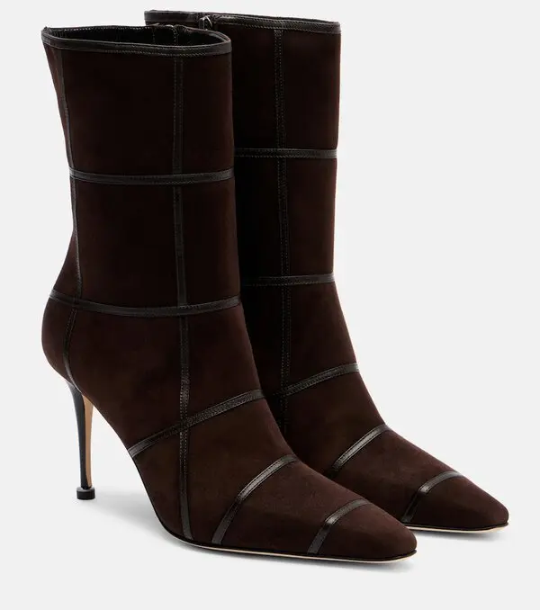 Manolo Blahnik Trulona 90 Suede Ankle Boots - Brown